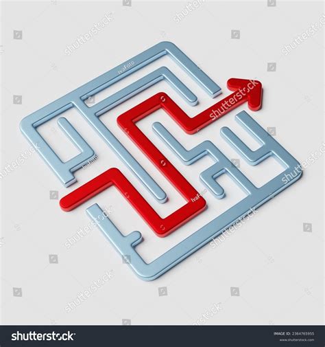 Labyrinth Maze Structure Confusing Way Exit Stock Illustration