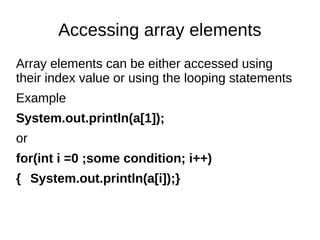 intorduction to Arrays in java | PDF