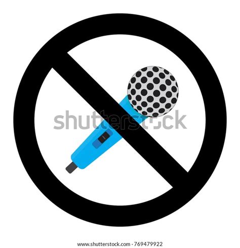 No Microphone Symbol Sign Ban Mic Stock Vector Royalty Free Shutterstock
