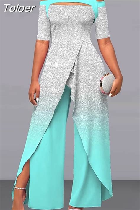 Toloer Women Summer Jumpsuit Elegant Short Sleeve Loose Casual One Piece Wide Legs Pants Rompers