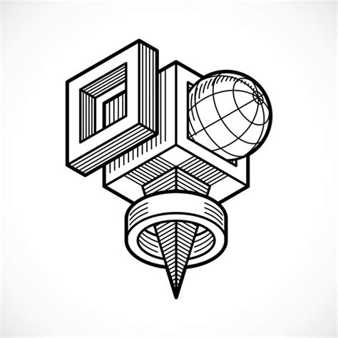 Premium Vector Abstract Vector Isometric Dimensional Shape