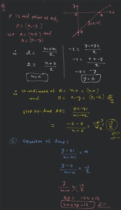 0 A And B Are Two Points On The X Axis And Y Axis Respectively P2−3