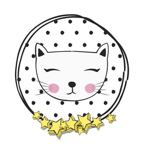 귀여운 고양이 그림 프리미엄 벡터