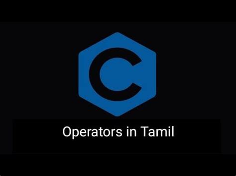 Operators In C Programming Tamil Prof Antony Vijay CProgramming Computerscience Operators