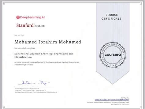 Mohamed Ibrahim On Linkedin Coursera Machinelearning
