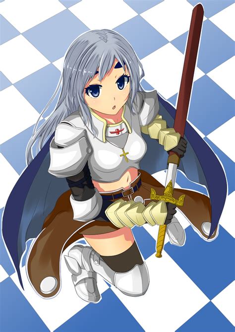 Safebooru 1girl Armor Armored Boots Bangs Black Legwear Blue Cape