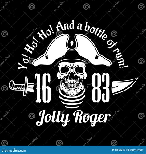 Pirates Jolly Roger Symbol Vector Poster Of Skull With Pirate Eye