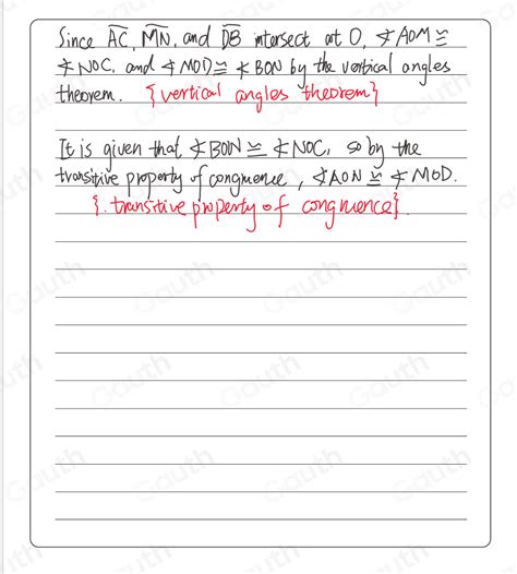 Solved Select The Correct Answer From Each Drop Down Menu Given ∠ Bon≌ ∠ Noc Prove ∠ Aom≌ ∠