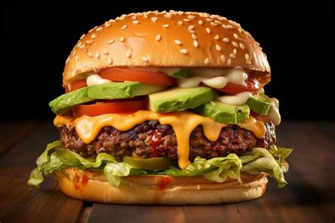 Premium Photo Southwest Burger With Chipotle Aioli