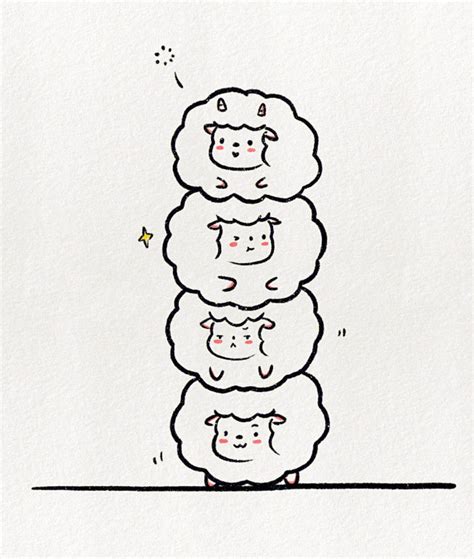 简笔画 绘画 画师： 范小白哇 题材来源于微博博主摄影日课