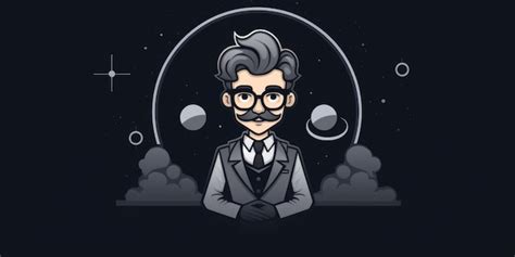 Premium Ai Image Scientist Mascot For A Company Logo Line Art
