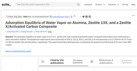 Adsorption Equilibria Of Water Vapor On Alumina Zeolite 13x And A