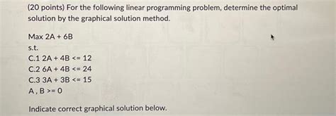 Points For The Following Linear Programming Chegg