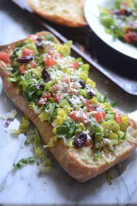 Greek Salad Cheesy Garlic Bread With Lemon Greek Yogurt Dressing