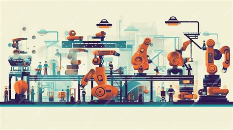 Premium Photo Infographic Of Assembly Line With Robotic Arms Control