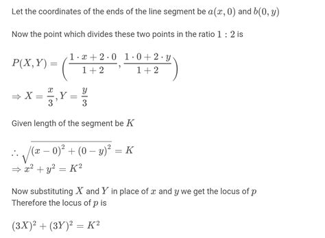 A Line Segment AB Of Length 2 Moves With Its Ends On The Axes The