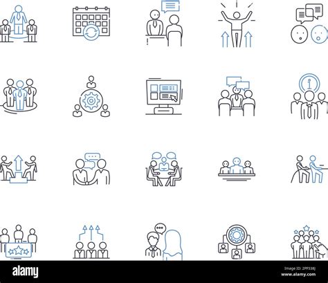 Customer Service Line Icons Collection Hospitality Communication Empathy Satisfaction