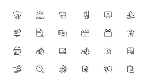 Digital Business Linear Icons Collectionset Of Thin Line Web Icon Set Simple Outline Icons