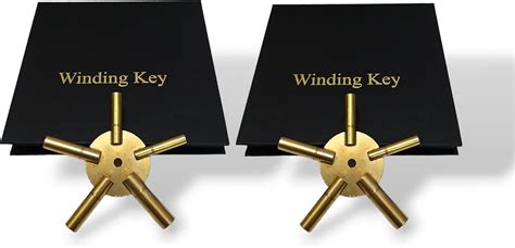 Large 2 Pcs Universal 10 Prong Brass Clock Key For