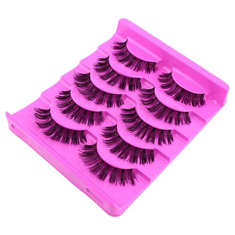 Women Lady Natural Pairs Set Half Corner Mini Thick False Eyelashes Cross Fake Eye Lashes