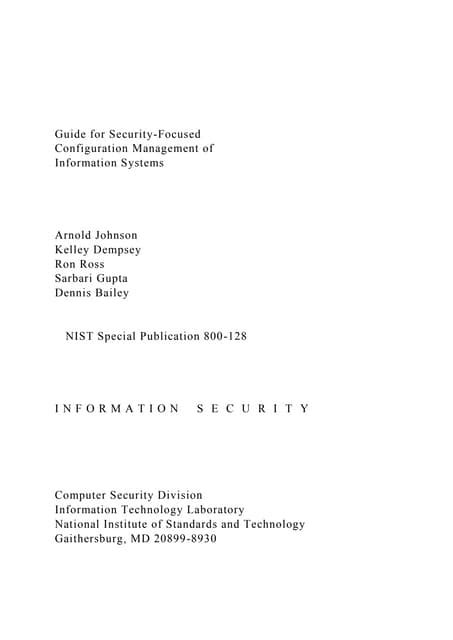 Guide For Security Focused Configuration Management Of I Docx