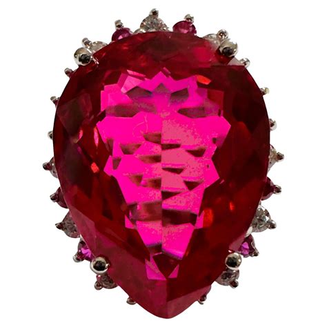 New African 35 Ct Rasberry Red Sapphire And White Sapphire Sterling