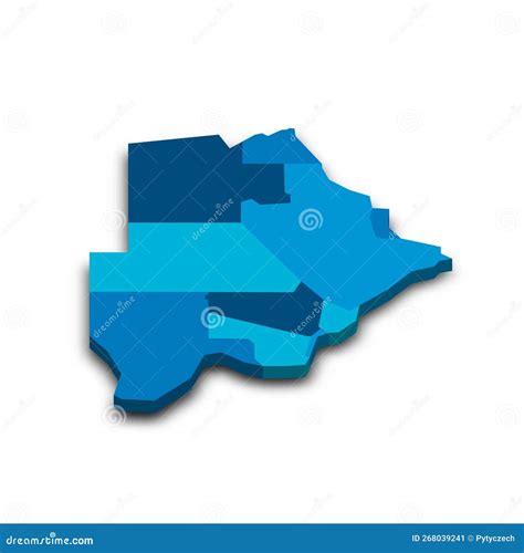 Botswana Political Map Of Administrative Divisions Cartoon Vector