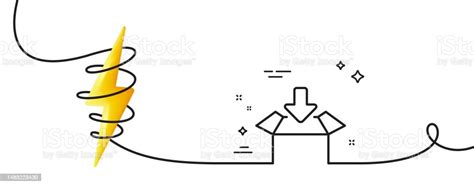 상자 줄 아이콘을 가져옵니다 배달 소포 표지판을 엽니다 화물 패키지 컬이 있는 연속 라인 벡터 고급에 대한 스톡 벡터 아트 및 기타 이미지 Istock