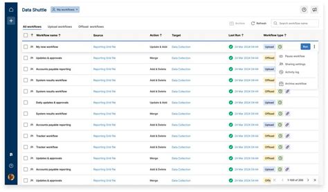 Data Shuttle Workflow Sharing Smartsheet