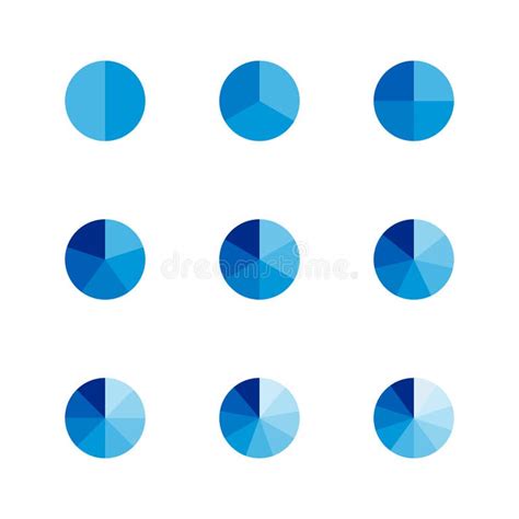 Set Of Circle Pie Charts Financial Analysis Data 2345678910