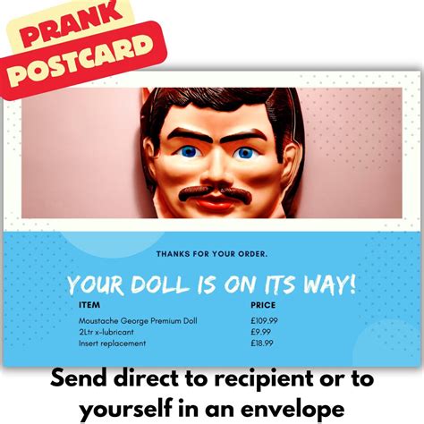 Prank Postcard Sex Doll Order Confirmation Male Anonymous