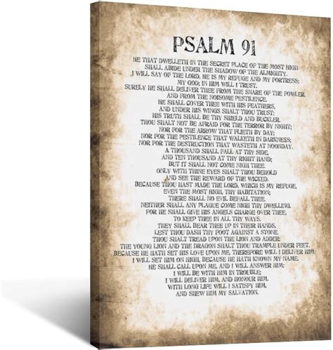 Bible Verses Norina Wall Art Psalm 91 Pictures Wall Inspirational Scripture Painting Prints