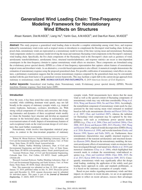 Generalized Wind Loading Chain Time Frequency Modeling Framework For