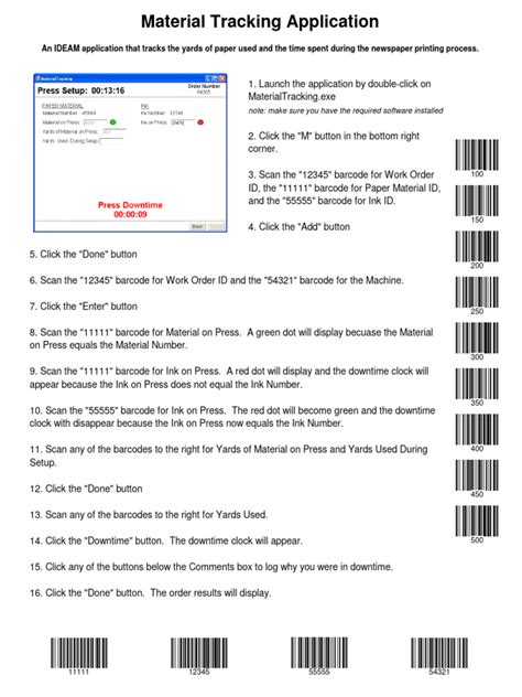 how to use material tracking pdf barcode computing