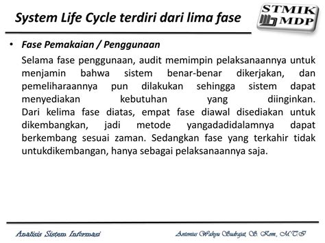 PPT SIKLUS HIDUP PENGEMBANGAN SISTEM System Development Life Cycle SDLC PowerPoint