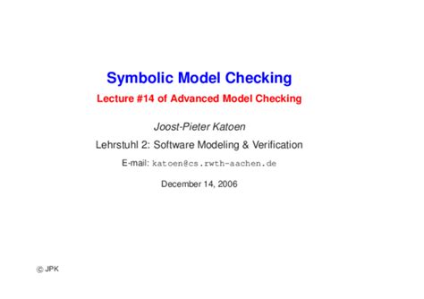 Pdf Symbolic Model Checking