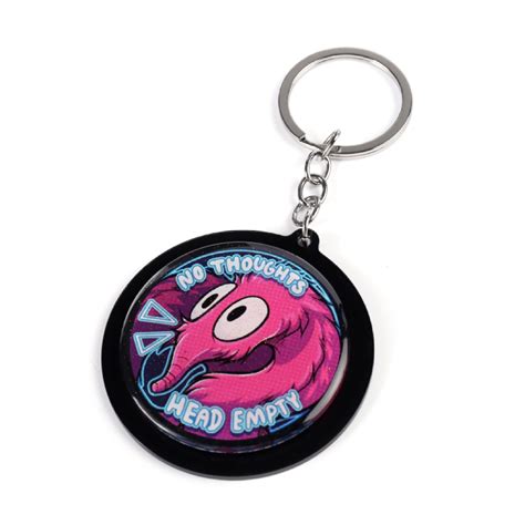 Head Empty Worm On A String Spinning Acrylic Keychain Playing Possum