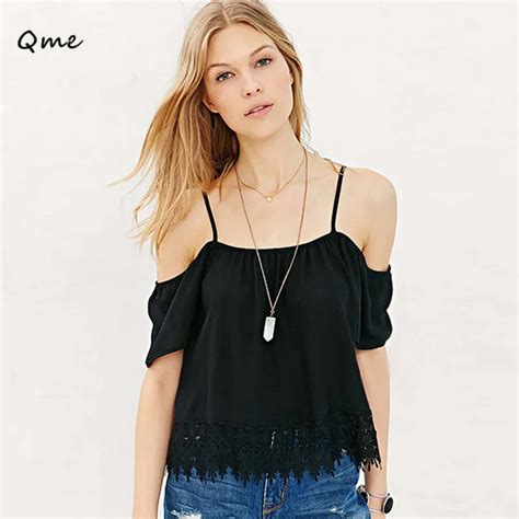 Buy Women Tops Off Shoulder Blouse Chiffon Straps Top