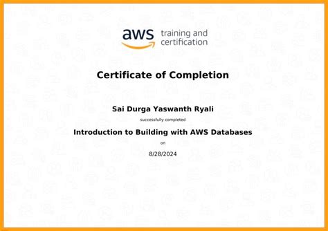 Yaswanth Ryali On Linkedin Awscertification Databases Aws