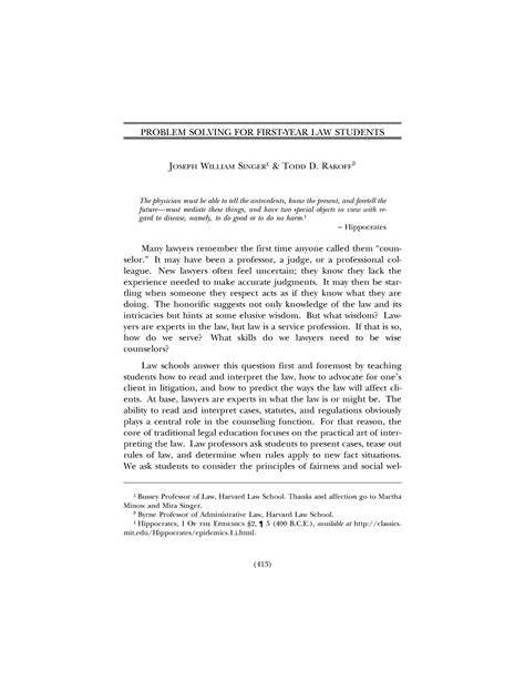 Problem Solving In Law Problem Solving For First Year Law Students