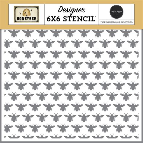 Honey Bee Stencil 6x6 Swarm Of Bees 810192593415