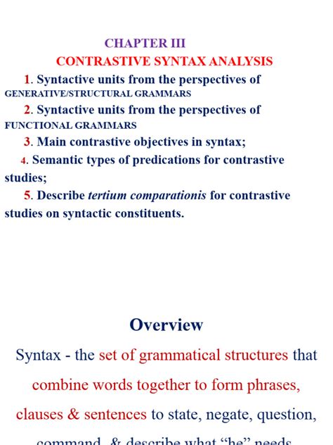 Chapter Iii Contrastive Syntax Analysis Pdf Phrase Syntax