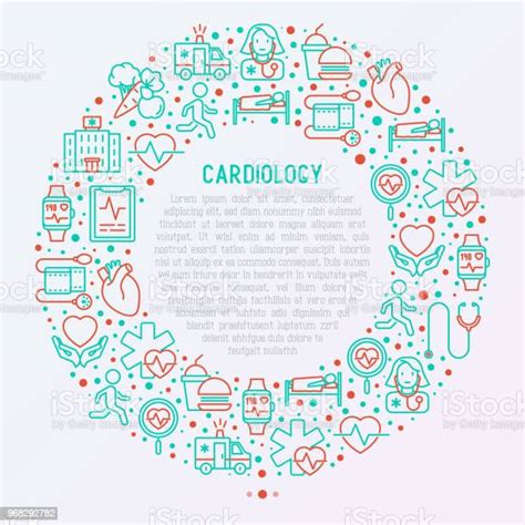 얇은 선 아이콘 세트로 원에서 심장 개념 심장 청진 기 병원 Pulsometer 제품은 심장 박동 현대 벡터 일러스트 레이 션 배너 웹 페이지 인쇄 미디어 개념에 대한 스톡