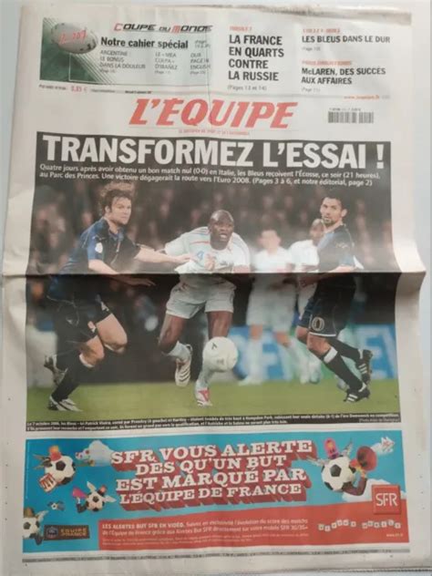 L EQUIPE JOURNAL DU Coupe Du Monde De Rugby France Ecosse EUR PicClick FR