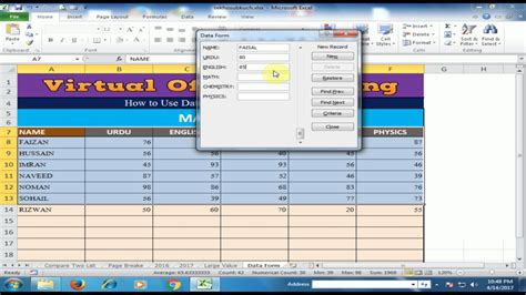 how to use data entry form in microsoft excel excel tips and tricks