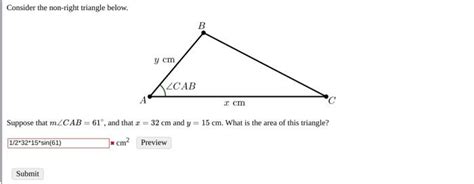 Solved Consider The Non Right Triangle Below Y Cm Zabc Zbca