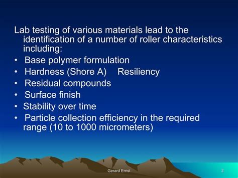 Development Of A Particle Sampling Roller PPT