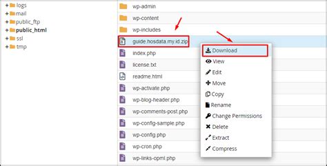 Cara Download File Pada CPanel Hosting HostData Id