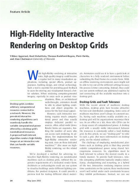 pdf high fidelity interactive rendering on desktop grids