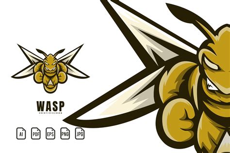 Wasp Mascot Logo Graphic By Maxsgraphic · Creative Fabrica